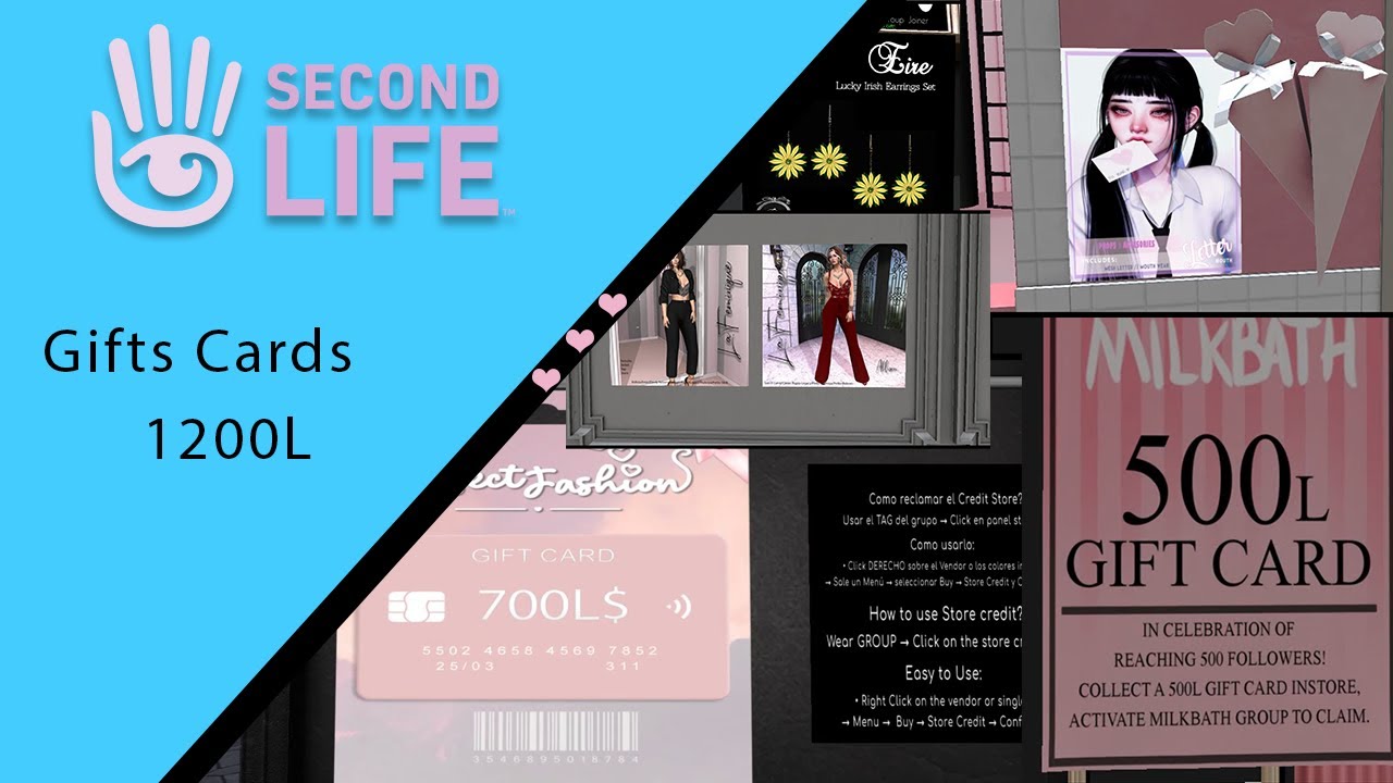 Second life Gifts Cards 1200L METAVERSE 2023 - YouTube