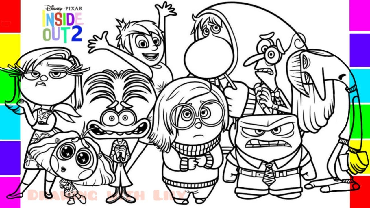 Inside Out 2 Coloring Pages / Envy Anxiety Joy Anger Disgust Sadness ...