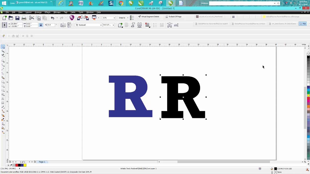 Corel Draw Tips & Tricks Change a letter FONT with the shape tool - YouTube