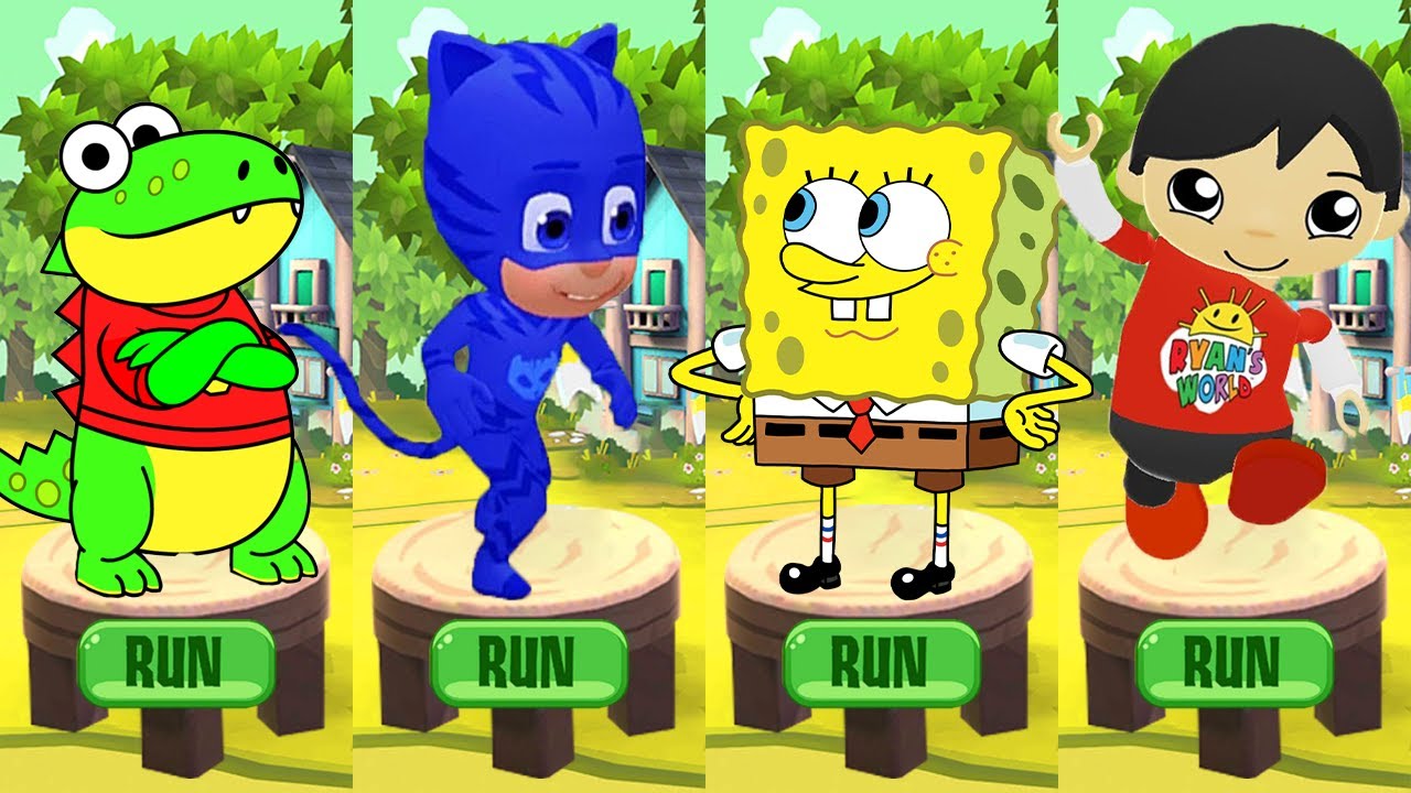 Tag with Red T-Shirt Ryan vs Catboy PJ Masks vs SpongeBob on the Run ...