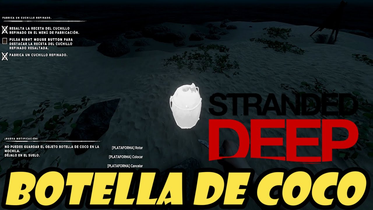 Como hacer una BOTELLA de COCO en Stranded Deep ️ - YouTube