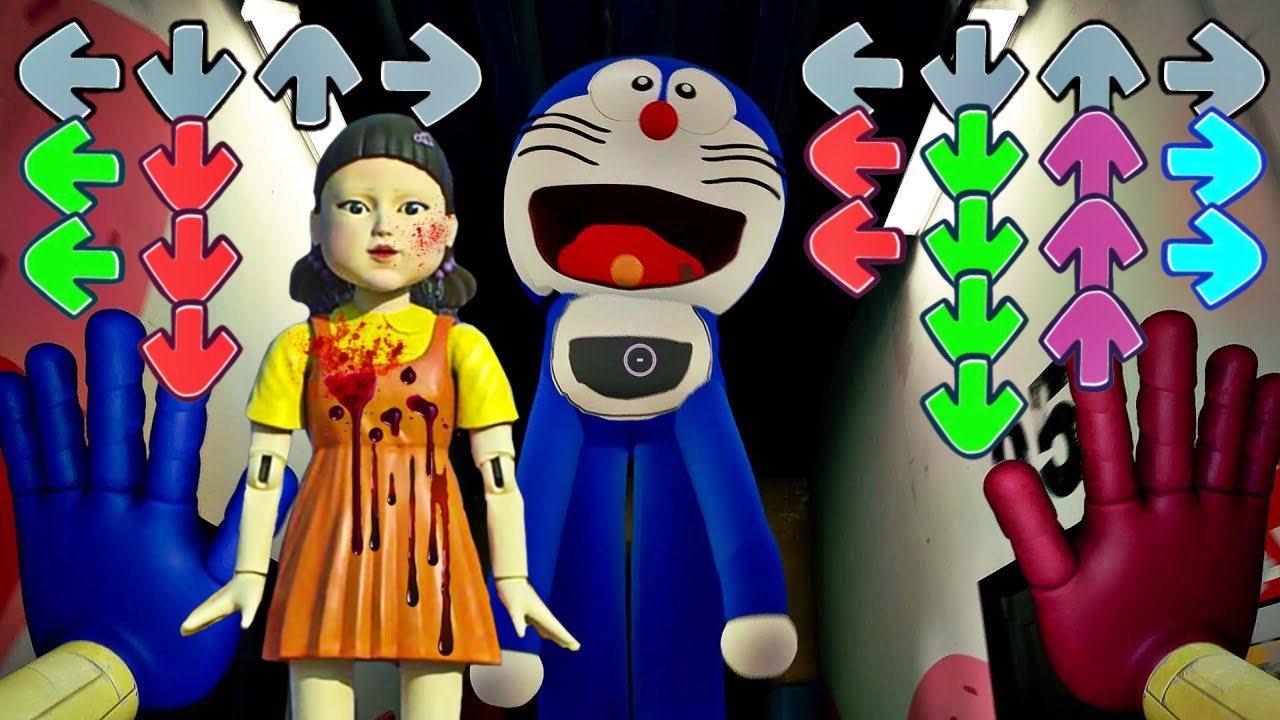 Doraemon & Squid Game in Poppy Playtime vs FNF! Huggy Wuggy is Doraemon ...
