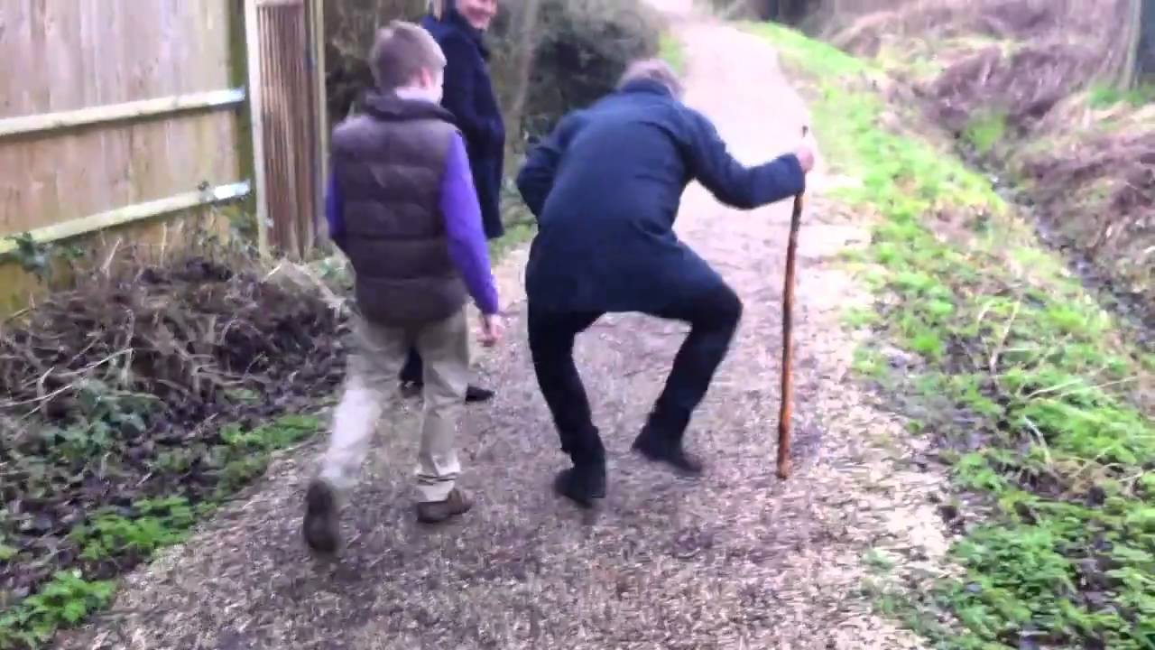 Grumpy old man with stick! - YouTube