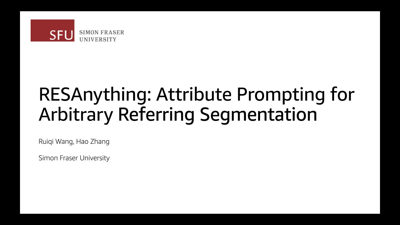 RESAnything: Attribute Prompting for Arbitrary Referring Segmentation - YouTube