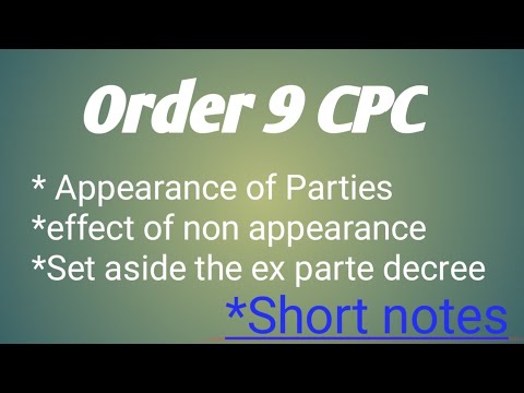 order 9 of cpc|order 9 cpc notes - YouTube