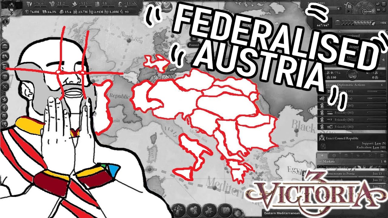 FEDERALISED AUSTRIA CONQUERS THE WORLD World Victoria 3 - YouTube