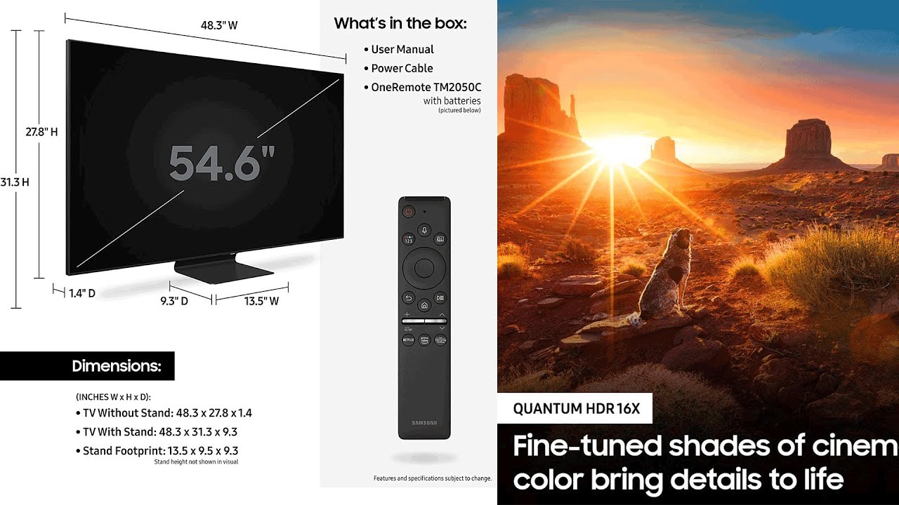 SAMSUNG 55 inch Class QLED Q90T Series | 4K UHD Direct Full Array 16X ...