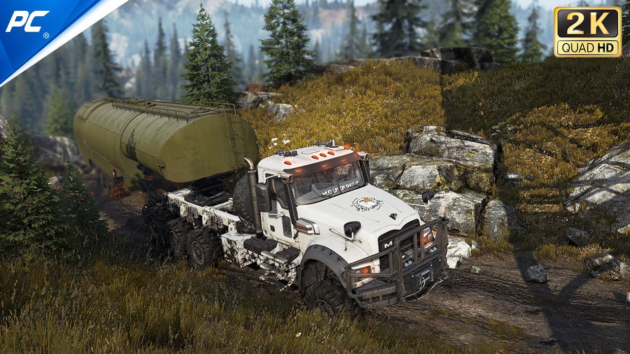 SnowRunner Deliver Heavy Fuel Tank Trailer "Mack Defense M917" - YouTube