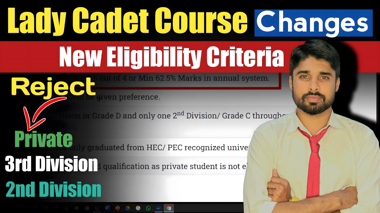 Lady Cadet Course Eligibility Criteria | Require Documents For Lady ...