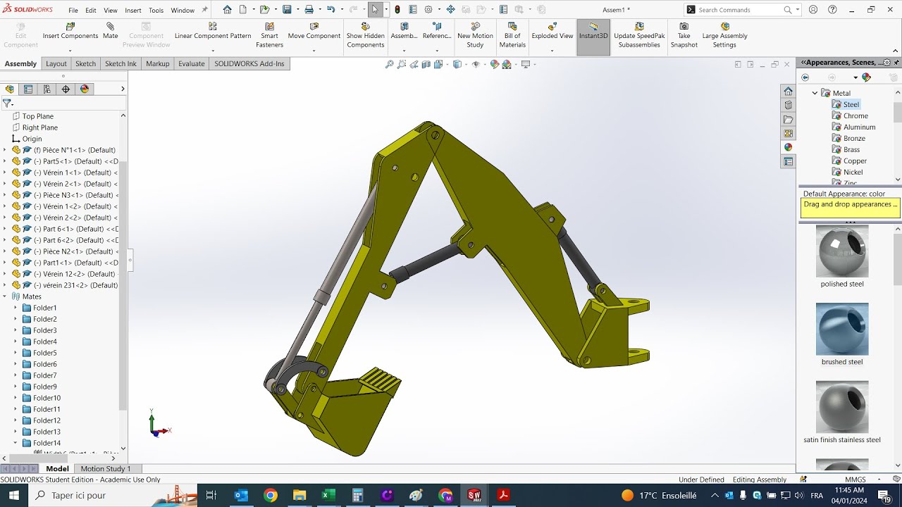 SolidWorks Tutorial : Assemblage d'une partie du trax - YouTube