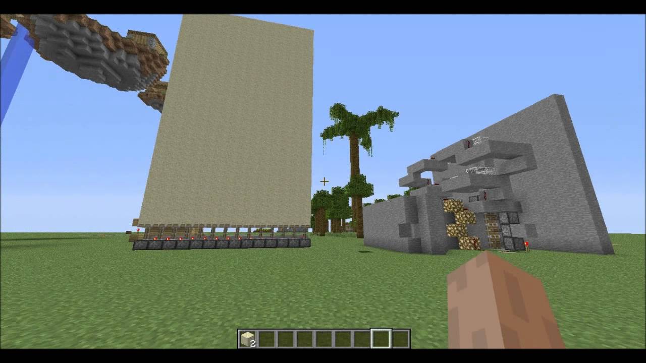 Minecraft Breaking Sand/Gravel with Pistons - YouTube