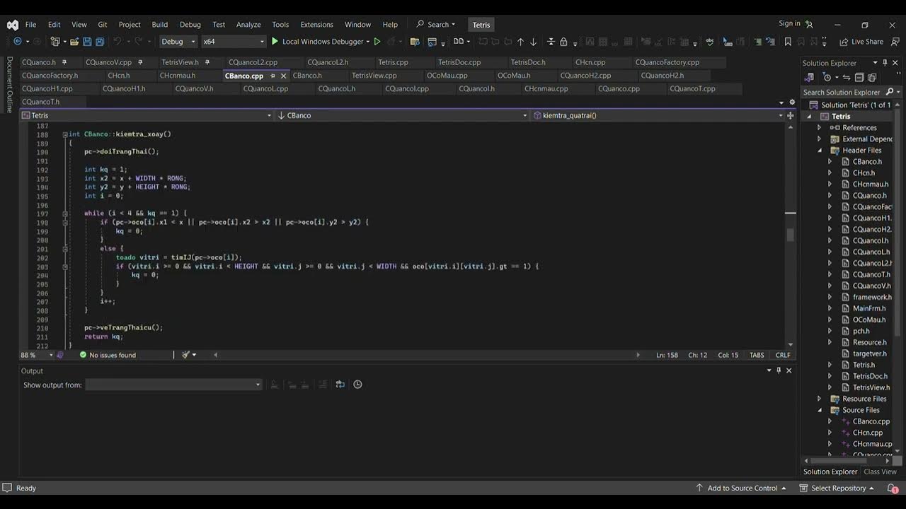 Tetris Microsoft Visual Studio - YouTube
