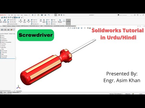 How to Sketch Screwdriver in Solidworks || Screwdriver Design in ...