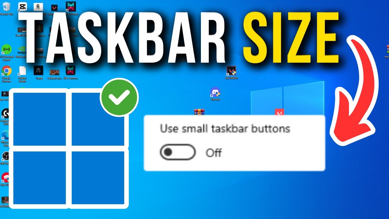 How To Make Windows Taskbar Smaller Or Bigger - Full Tutorial - YouTube