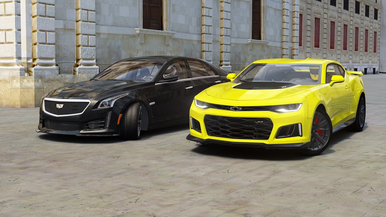 Assetto Corsa - Chevrolet Camaro ZL1 Cadillac CTS-V [4К] - YouTube