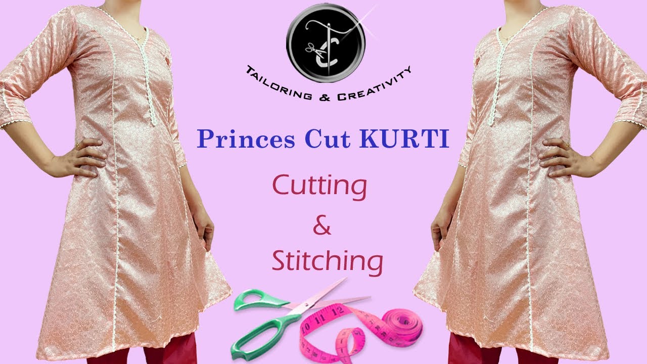 Princess cut kurti cutting and stitching step by step easy tutorial | # ...