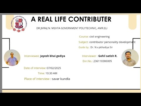 A REAL LIFE CONTRIBUTOR INTERVIEW ll Gohil satish ll Jayesh Bhai gediya ...