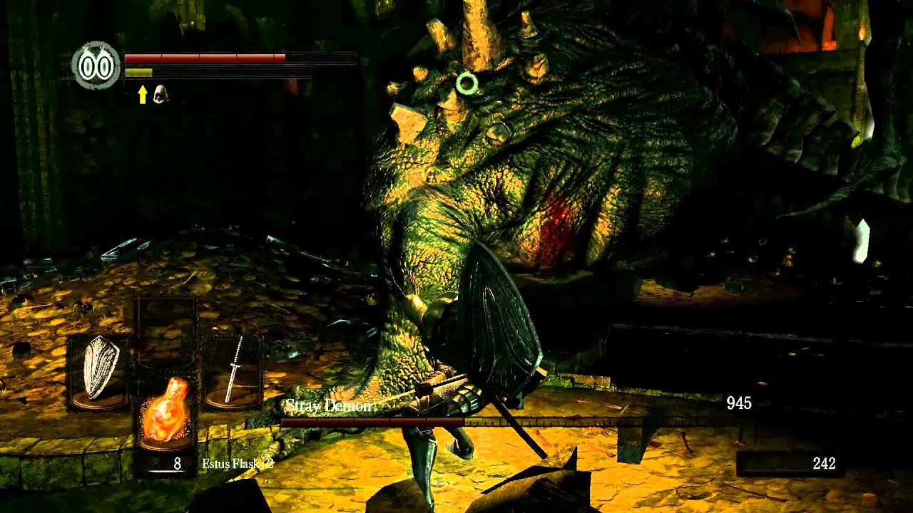 [Dark Souls] Stray Demon Boss Battle (no commentary) - YouTube