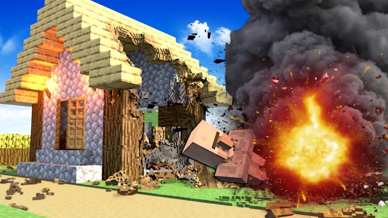I Destroyed Minecraft Village In TEARDOWN - YouTube