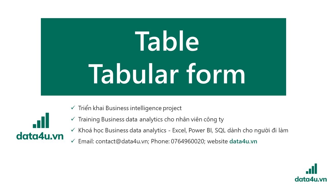 Table - Tabular form - YouTube