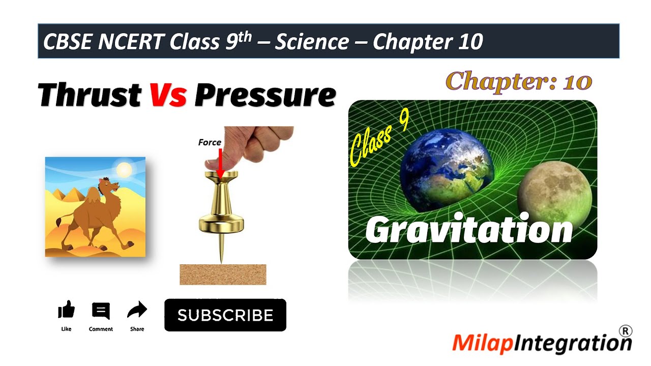 Relationship Thrust & Pressure | Gravitation | Chapter 10 | Class 9 ...