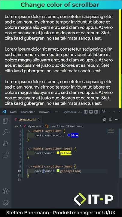 ⏲ CSS change color of scrollbar- IT-P Shorts - YouTube