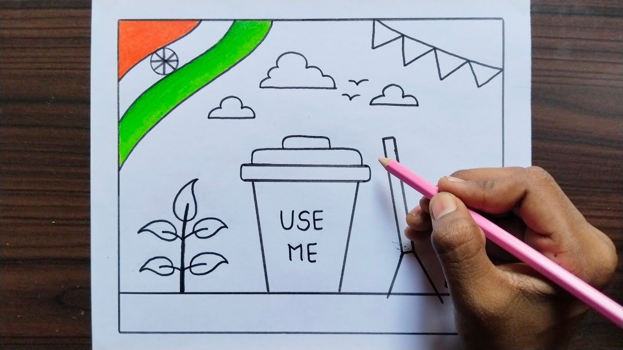 Swachh Bharat Abhiyan Poster Drawing Easy / Clean India Green India ...