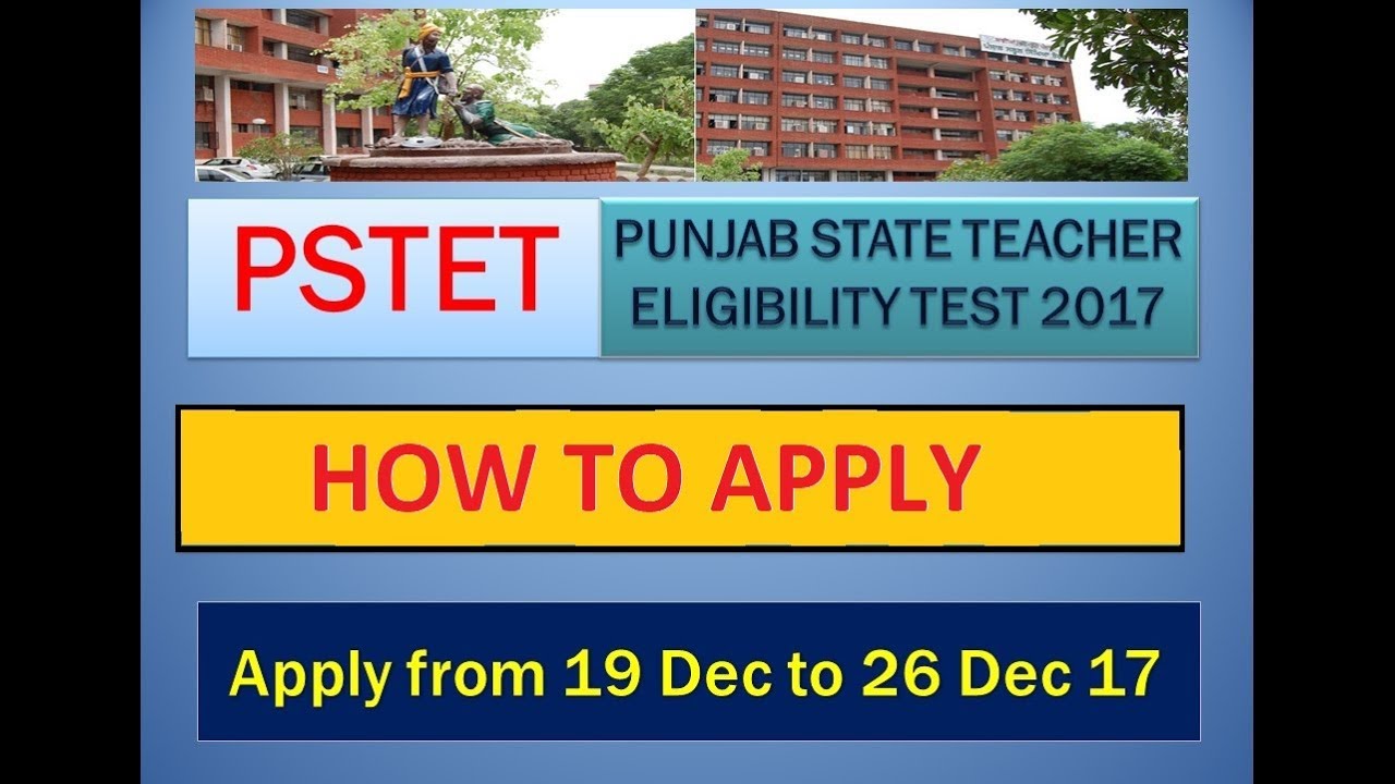 PSTET 2017 II Apply Online II How to Apply II Latest notification By ...