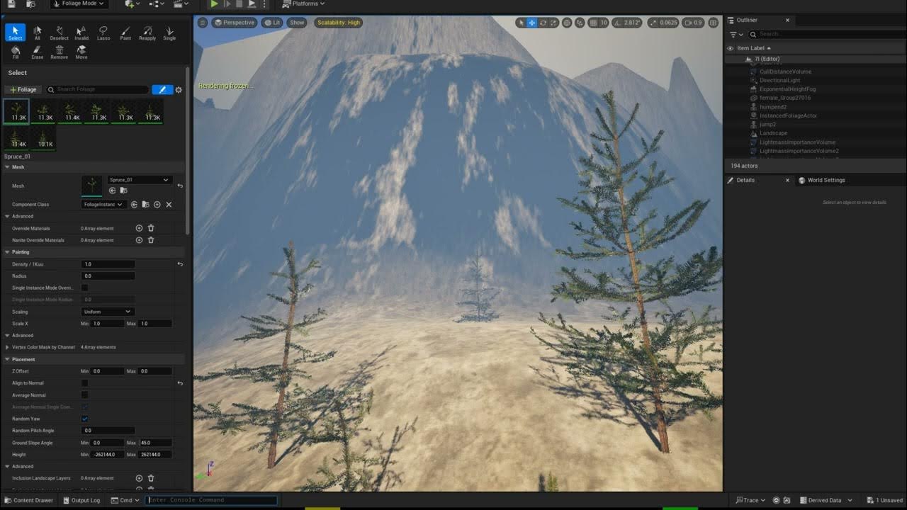 Why Frustum culling not culling foliage in Unreal Engine? - YouTube
