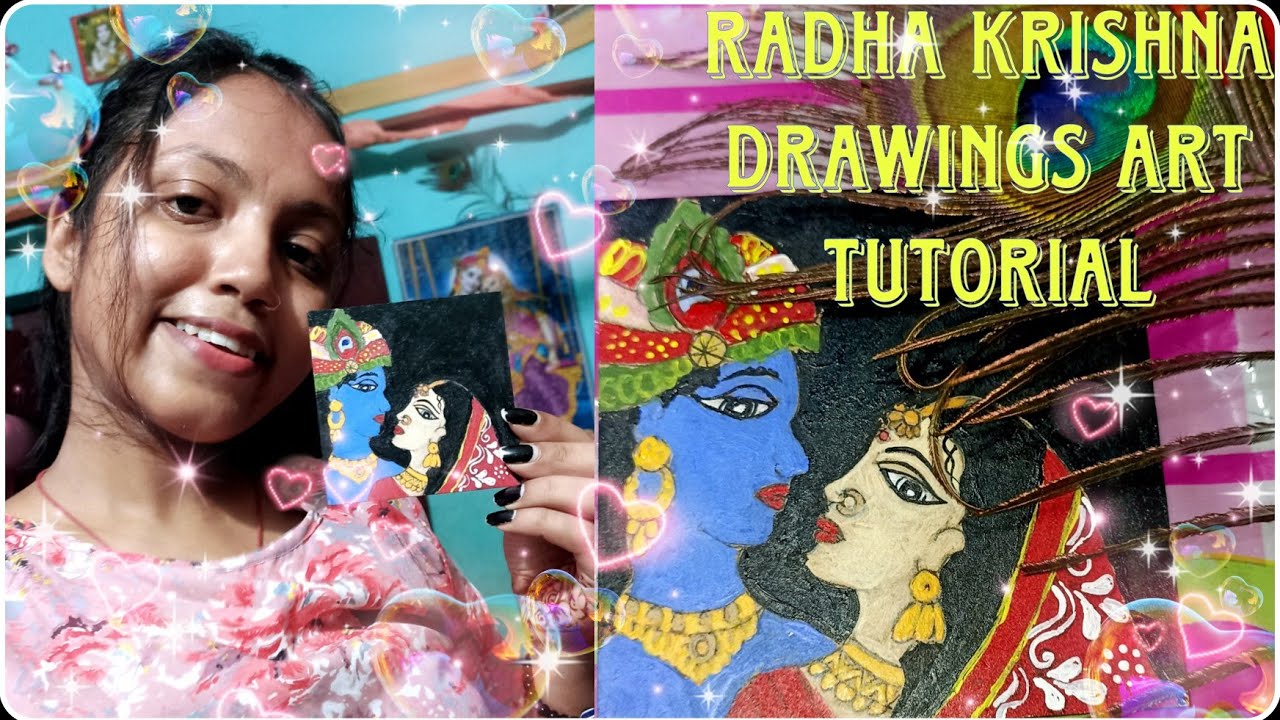 Radha Krishna Art ️|Radha Krishna Drawings art tutorial #radhakrishna # ...