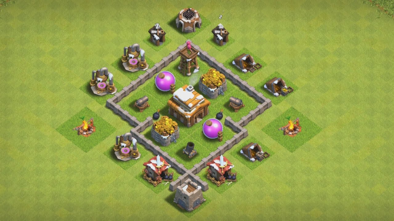 Clash of Clans Town Hall 3 Base - YouTube