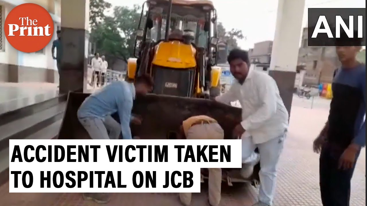 Accident victim taken on JCB to the hospital after ambulance gets ...