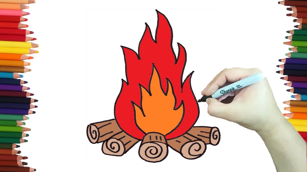 Como dibujar UNA FOGATA paso a paso y MUY FACIL - Dibujos para Colorear ...