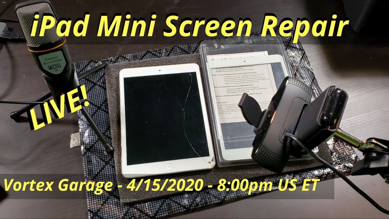 iPad Mini Screen Repair - Livestream - Vortex Garage - YouTube