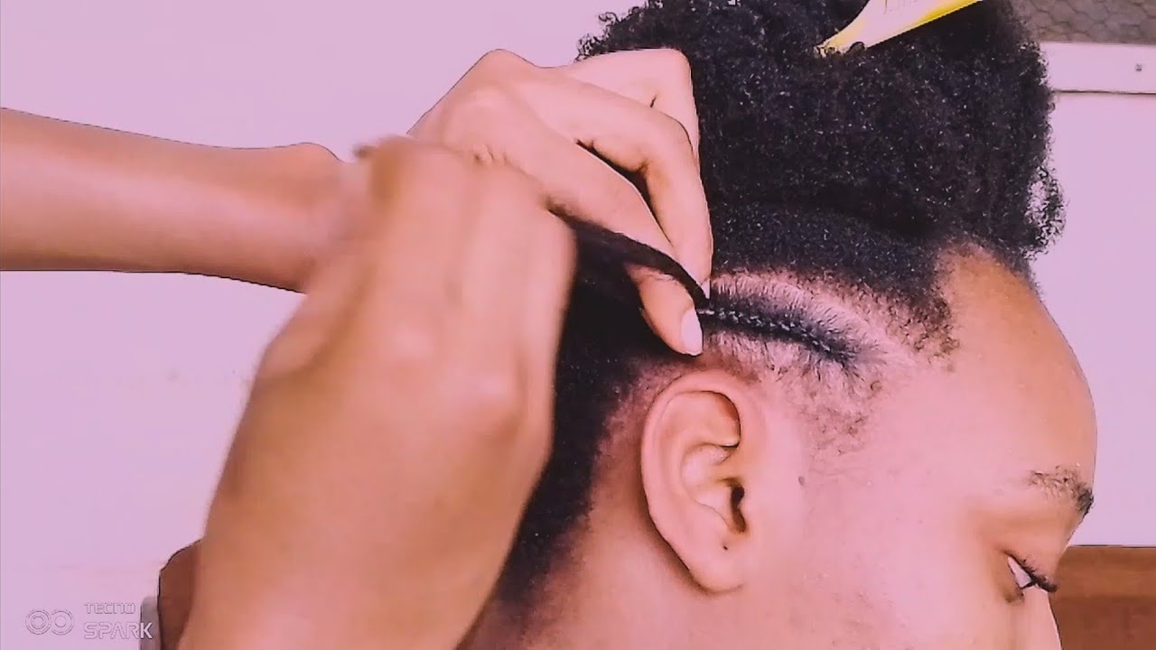 HOW TO CORNROW FOR BEGINNERS ONLY/CORNROWS TUTORIAL/NATURAL HAIR - YouTube