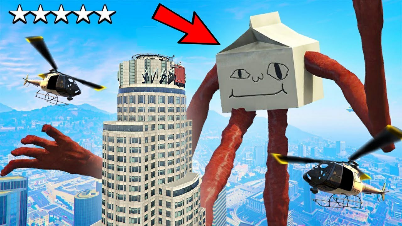 Scary MILKWALKER Attacked AND Destroys LOS SANTOS In GTA 5 | MILKWALKER ...