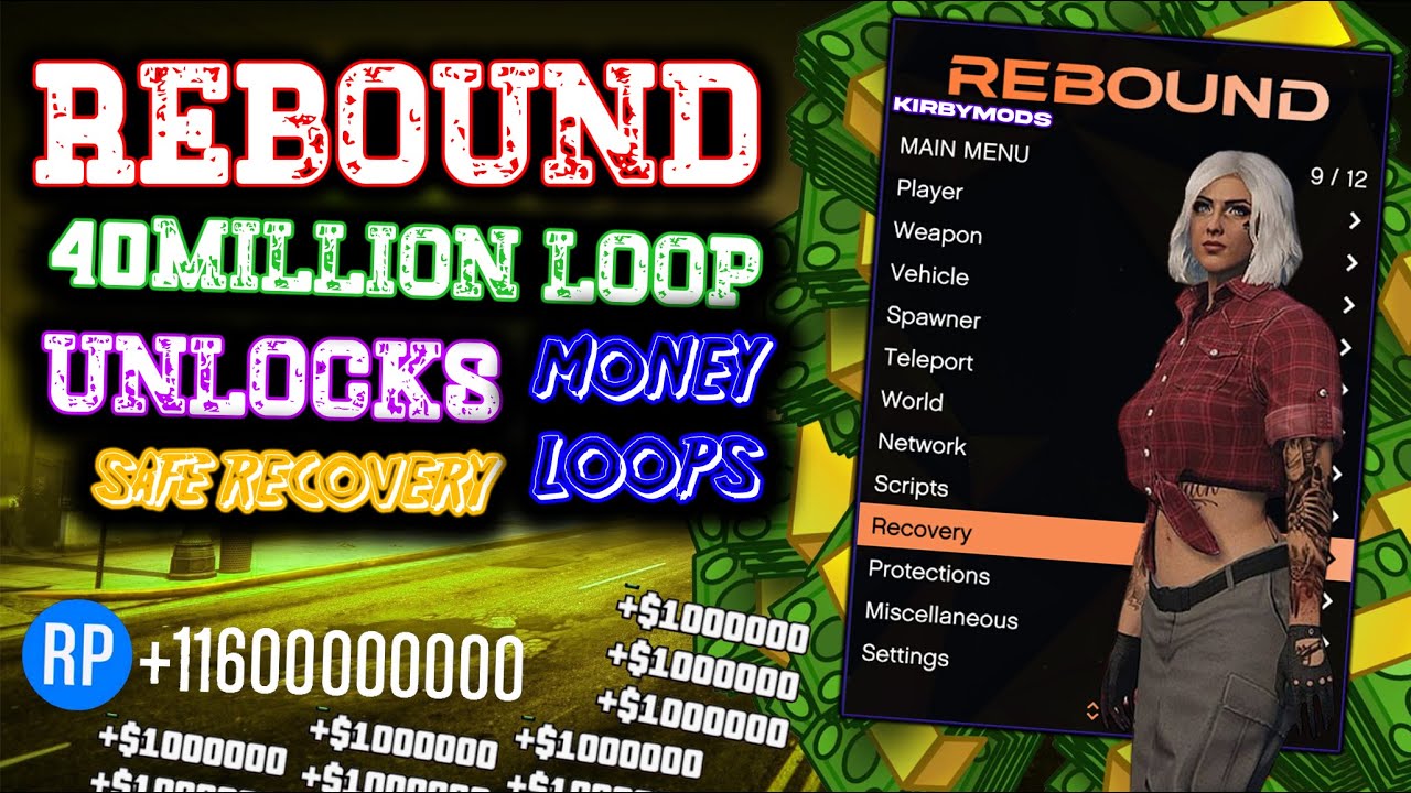 Rebound Mod Menu RECOVERY Showcase For GTA 5 - YouTube