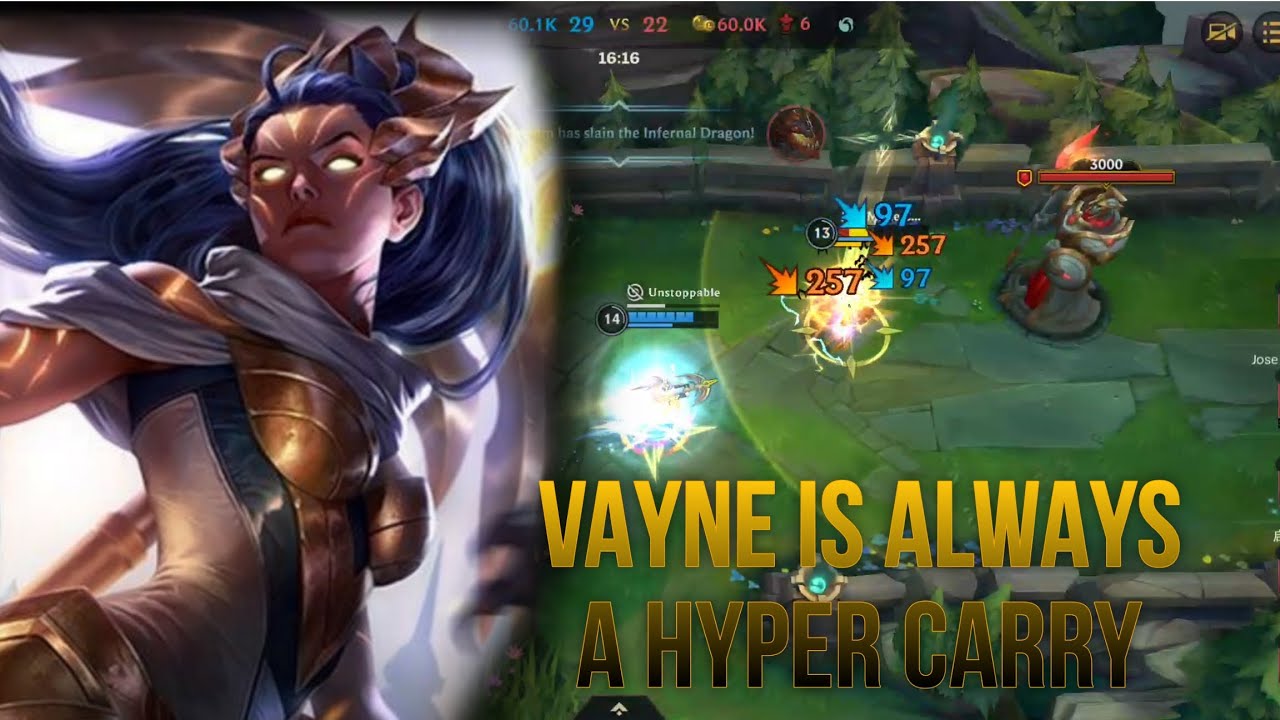 HYPER CARRY VAYNE GAMEPLAY | WILDRIFT 4.3B | MECHANICS | BUILDS - YouTube