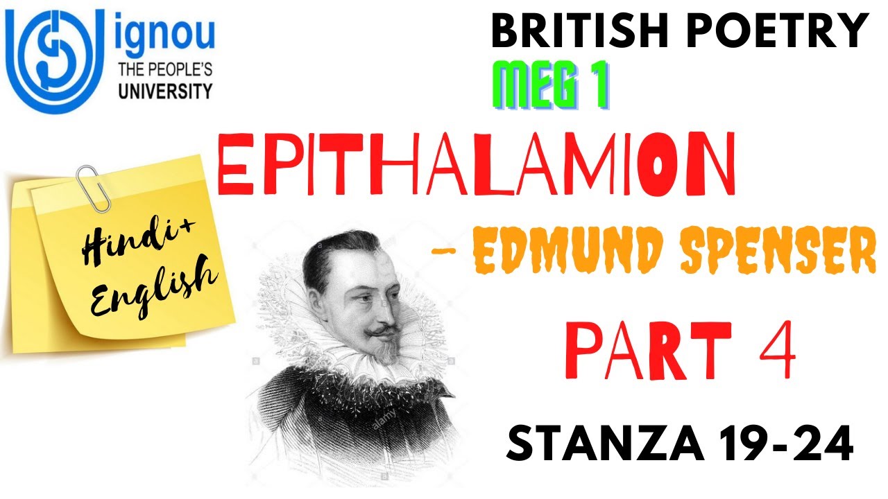 EPITHALAMION | EDMUND SPENSER | PART 4 | STANZA 19-24 EXPLANATION | MEG ...