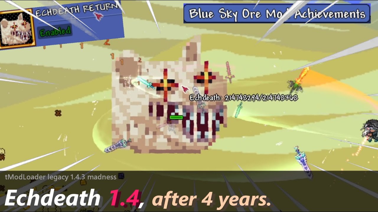 Defeating Echdeath, in Terraria 1.4. ─ Underrated Terraria Legacy mods ...