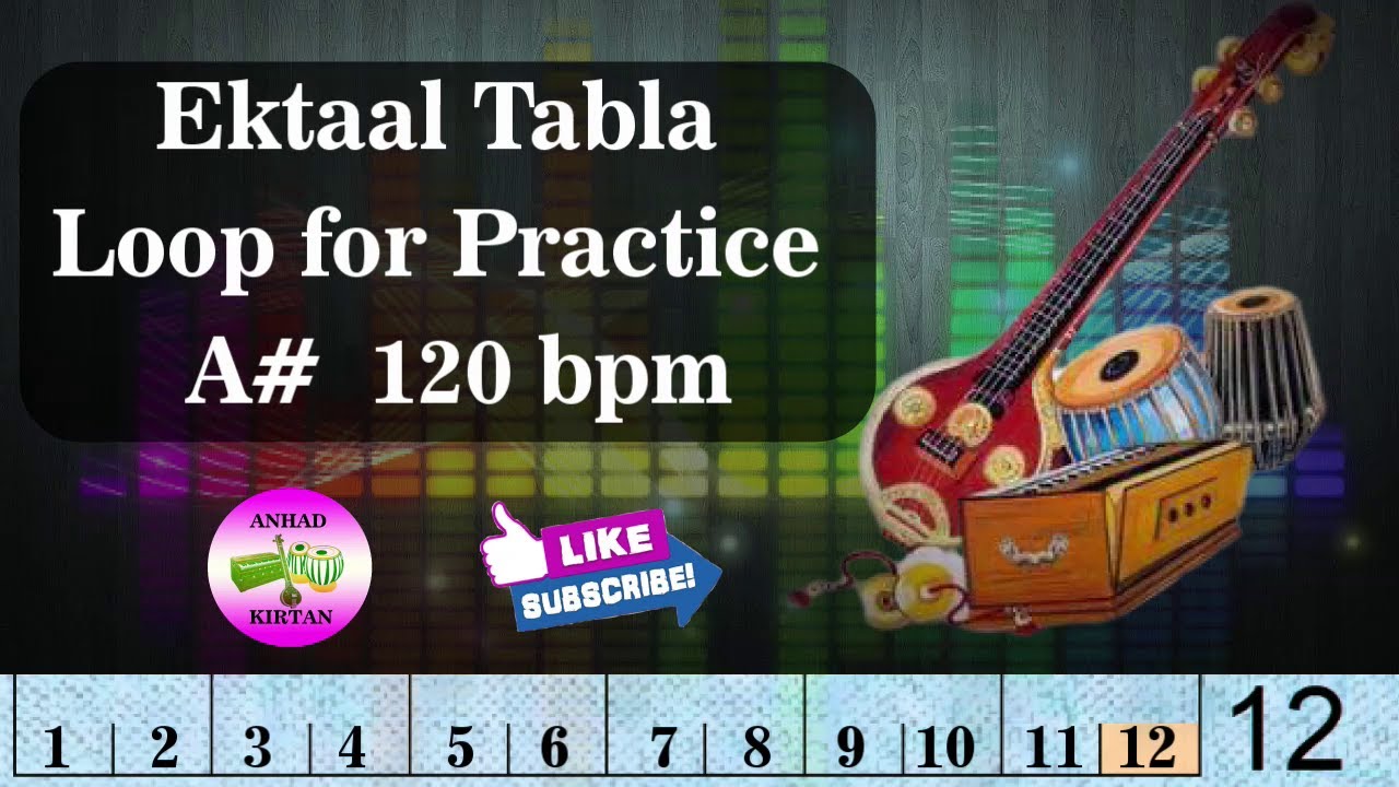 EkTaal Tabla Loop For Practice | A# BPM 120 | #ek_taal_tabla - YouTube