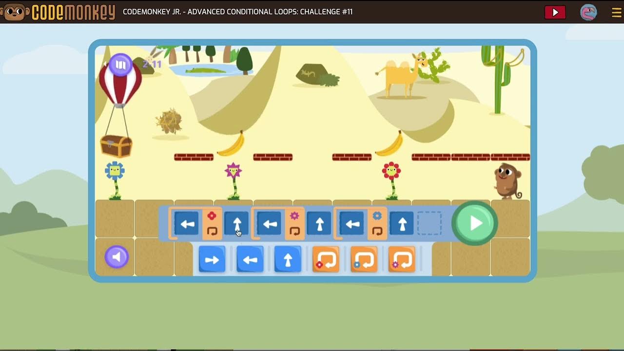 CodeMonkey Jr Advanced Conditional Loops 11 - YouTube