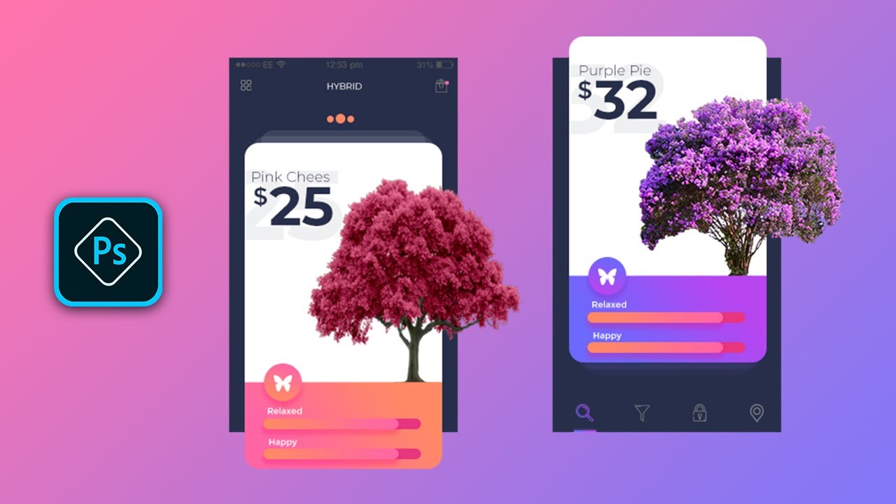 Mobile App Ui Design in Photoshop Very Easy Photoshop Tutorial - YouTube