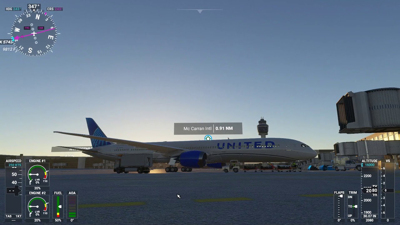 MFS2020: Las Vegas to Los Angeles with Boeing 787 - YouTube