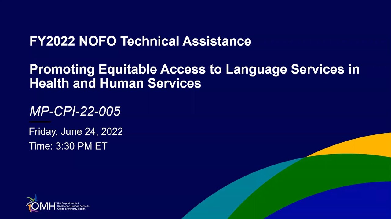 TA Webinar: Promoting Equitable Access to Language Services in Health ...
