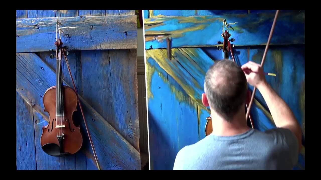 Painting a Fiddle, Putting in the details - YouTube