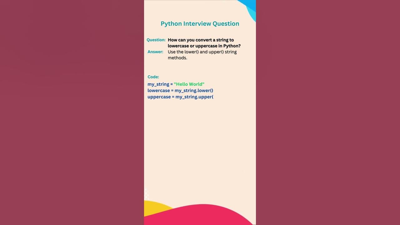 Convert A String To Lowercase Or Uppercase In Python Coding Quiz Education Techcheatsheet