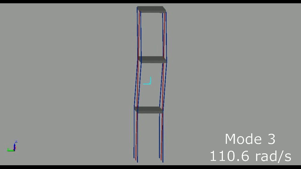 Mode shapes of 3 story building model simulation - YouTube