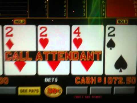 Small jackpot. 4 X 2s - $1000. Triple Double Bonus Poker machine - YouTube