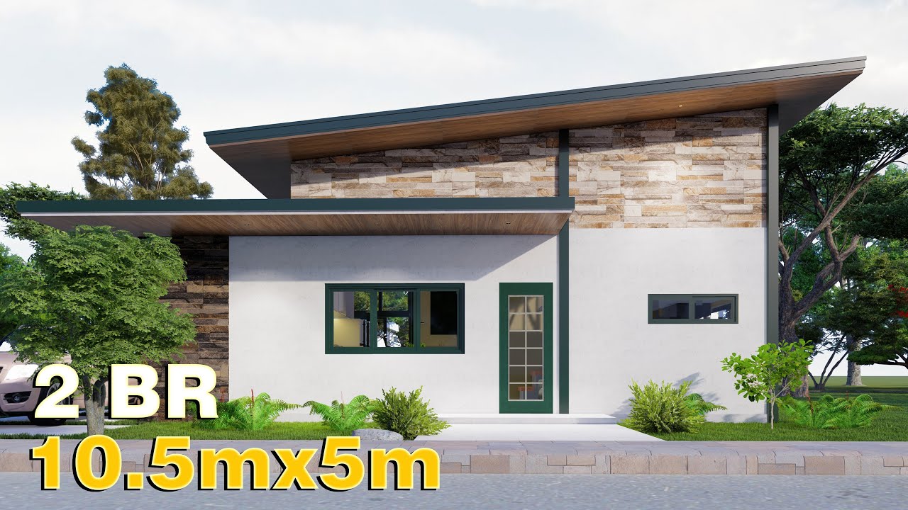 Small House Design w/ loft 10.5x5 (70 SQM) FULL PLAN - YouTube